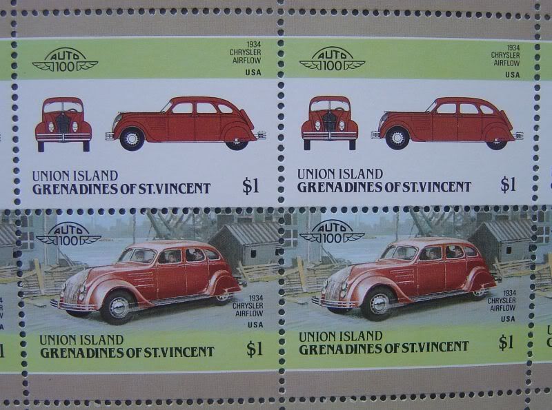 1934 CHRYSLER AIRFLOW Car 50-Stamp Sheet / Auto 100 Leaders of the World