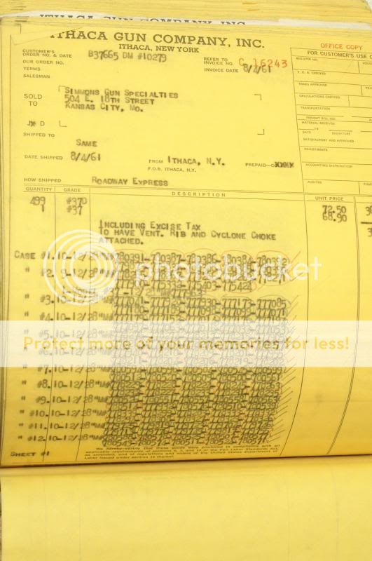 A few interesting Ithaca Gun consignment invoices | Shotgun Forum