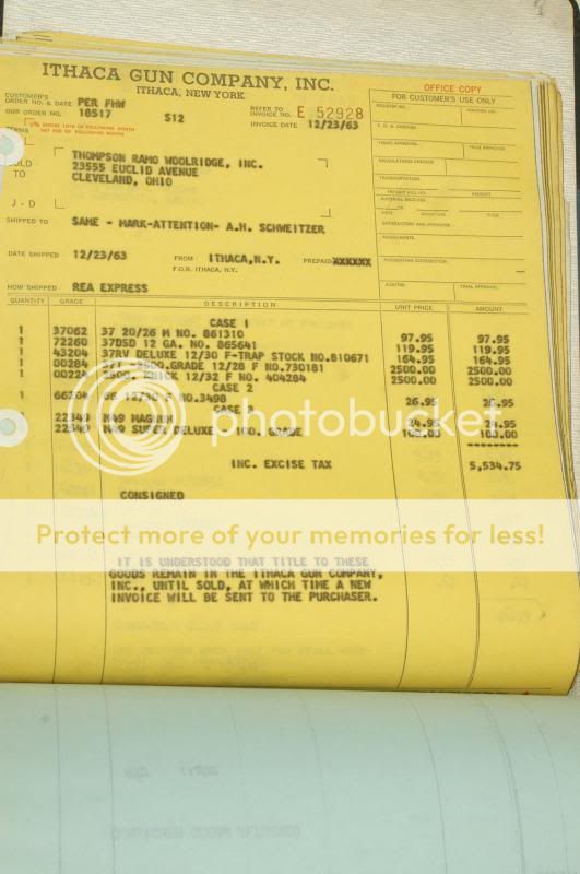 A few interesting Ithaca Gun consignment invoices | Shotgun Forum
