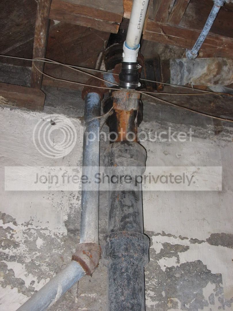 little room to remove section of cast iron stack