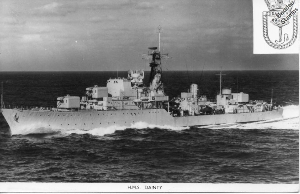 HMS DAINTY D108 Royal Navy Daring-Class Destroyer Ship Real Photo ...