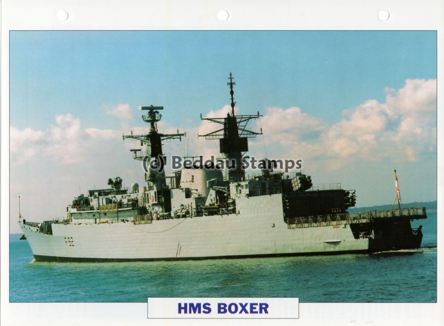 1981 HMS BOXER Type 22 Frigate Ship / GB Warship Photograph Maxi Card ...